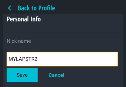 How to change the nickname in Speedhive app