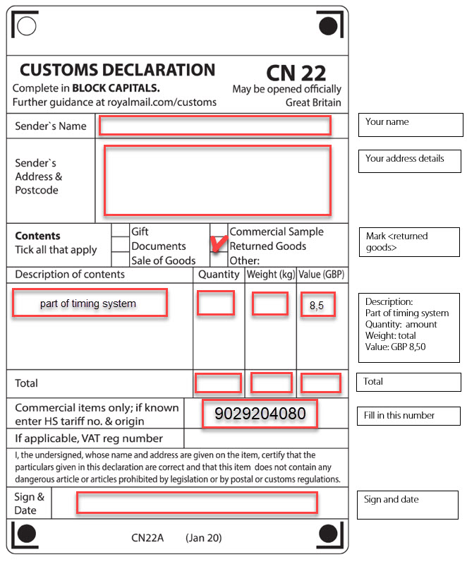 CN22 form